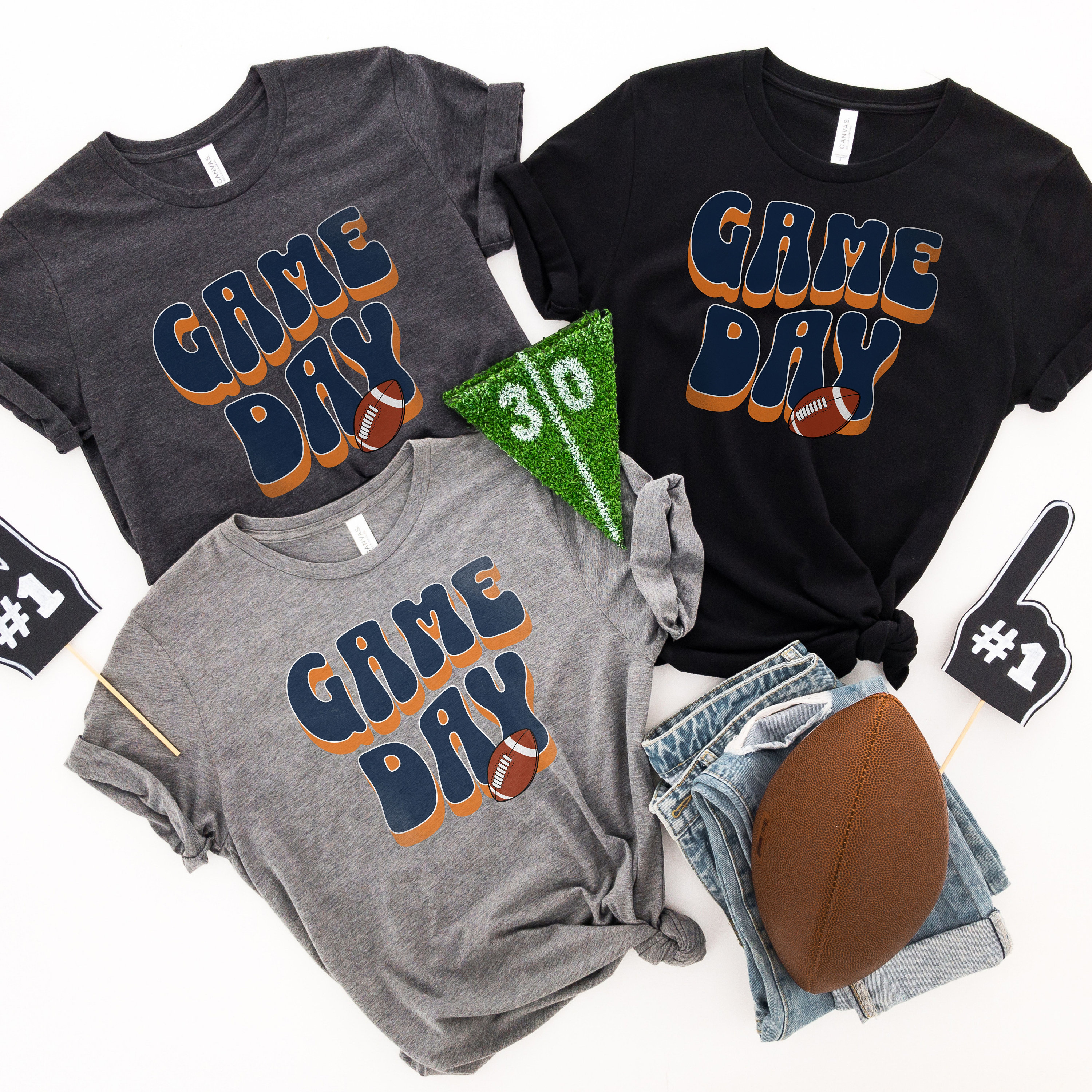 Game Day Football Shirt Blue and Orange Game Day Mom Shirt - Etsy