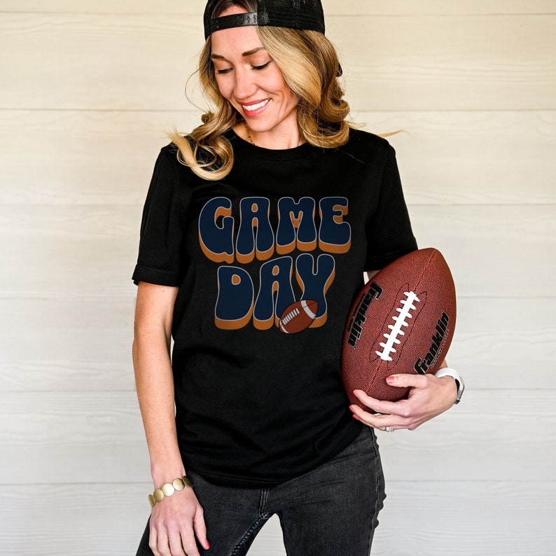 Game Day Football Shirt Blue and Orange | Game Day Mom Shirt | Game Day ...