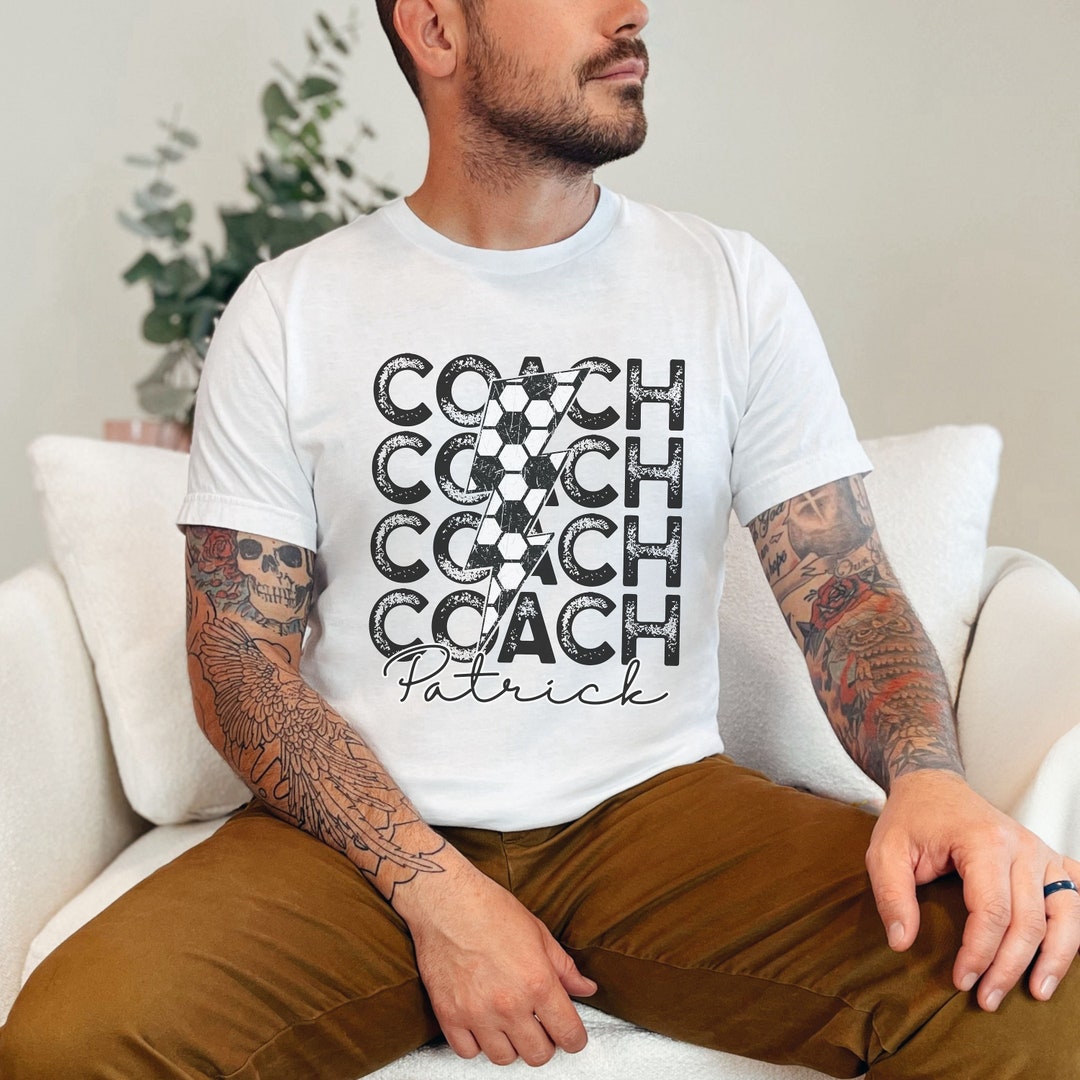 Custom Soccer Coach Lightning Shirt, Personalized Soccer Coach ...