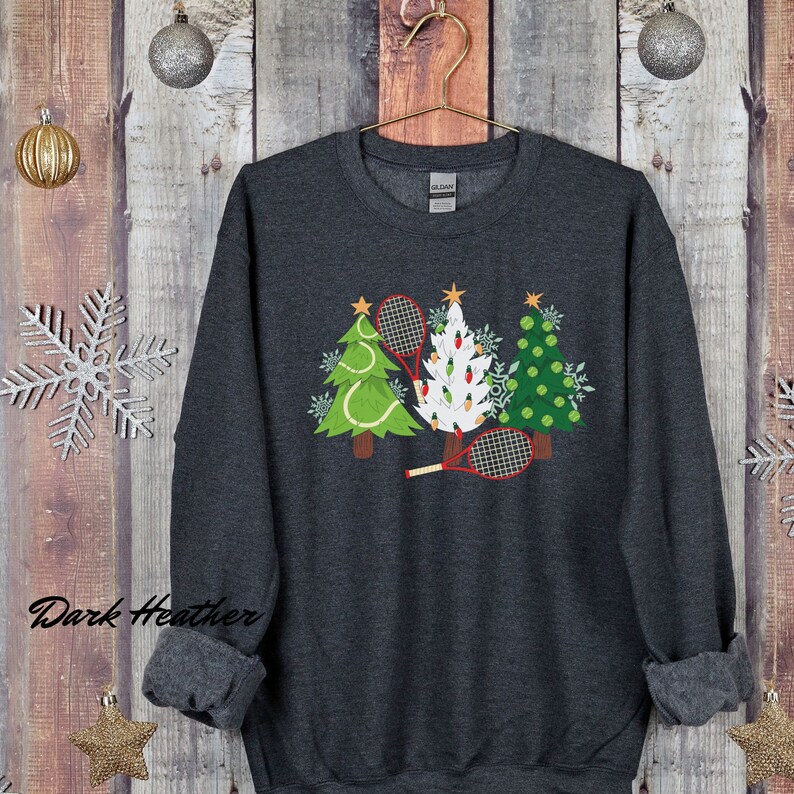 Tennis Christmas Tree Sweatshirt, Tennis Holiday Christmas Sweatshirt ...