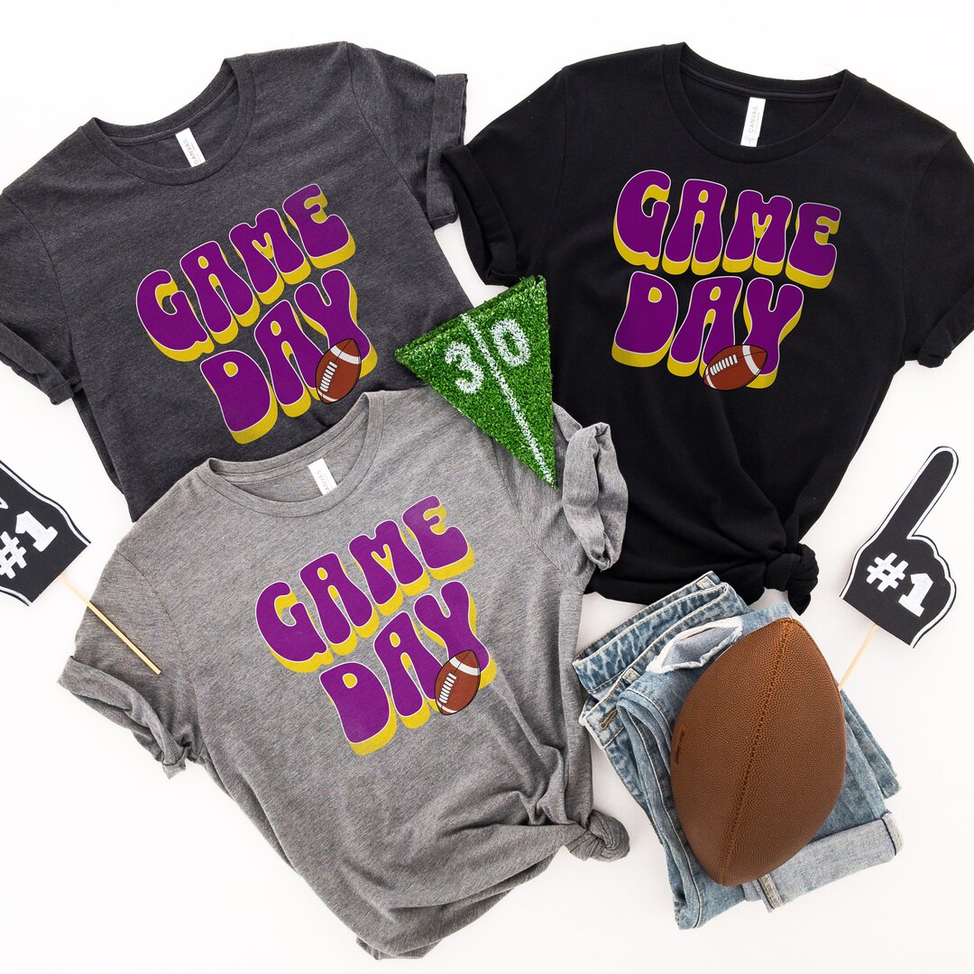 Game Day Football Shirt Purple and Gold | Game Day Women's Tee | Game ...