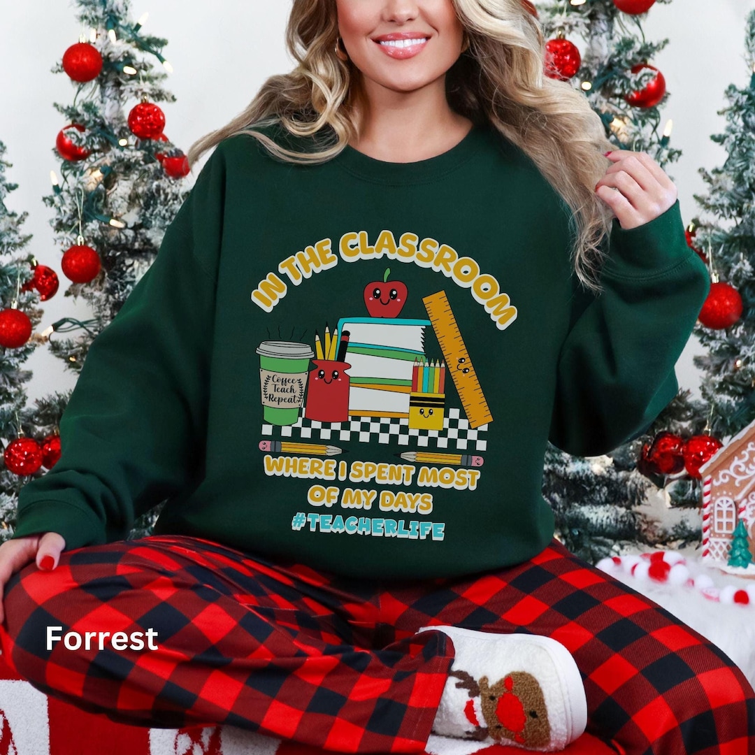 Funny Teacher Classroom Sweatshirt, Christmas Teacher Gifts, Teacher ...
