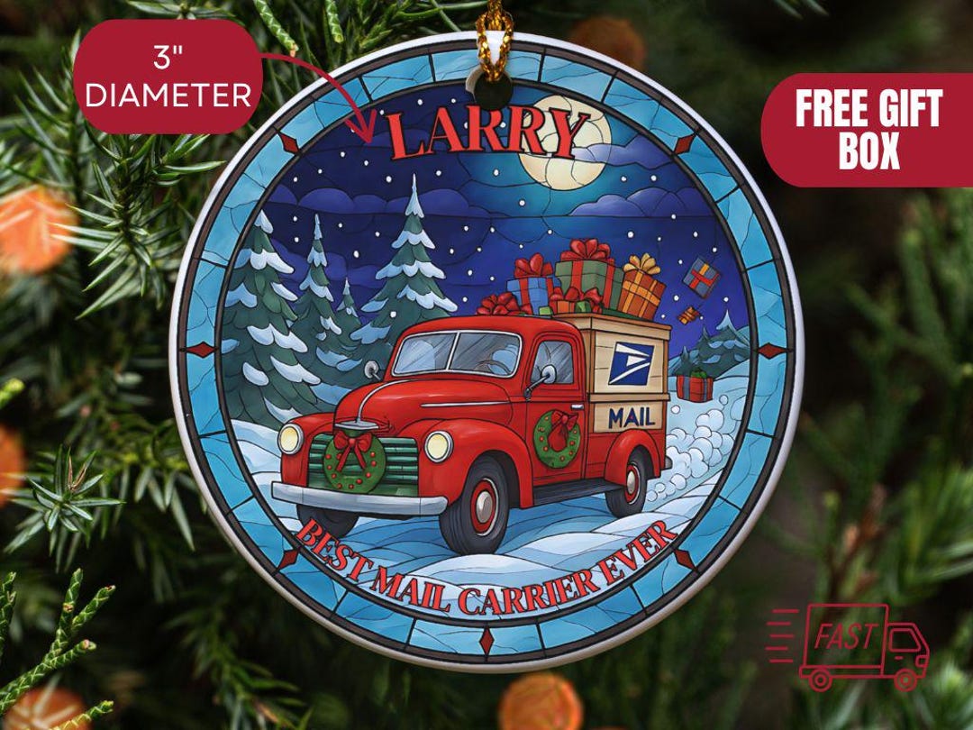 Custom Mail Carrier Porcelain Ornament, Personalized Custom Mailman ...