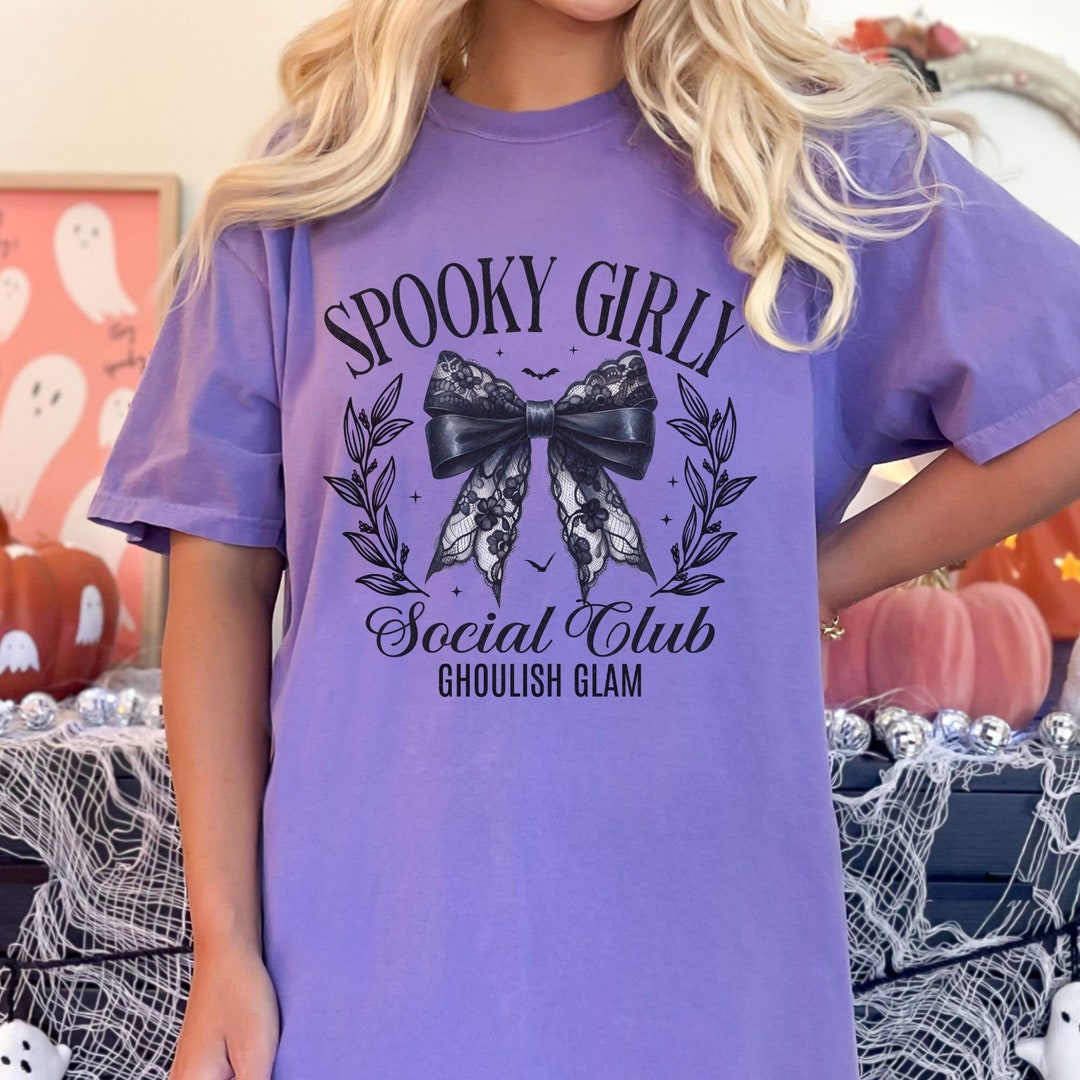 Spooky Girly Coquette Comfort Colors T-shirt, Vintage Witchy Halloween ...