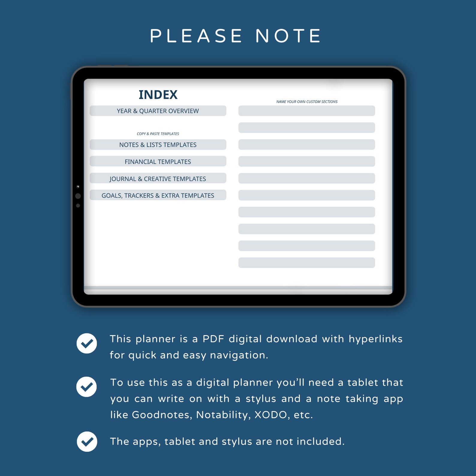 Easy to Use DIGITAL PLANNER BUNDLE for Goodnotes, Notability, Noteshelf ...