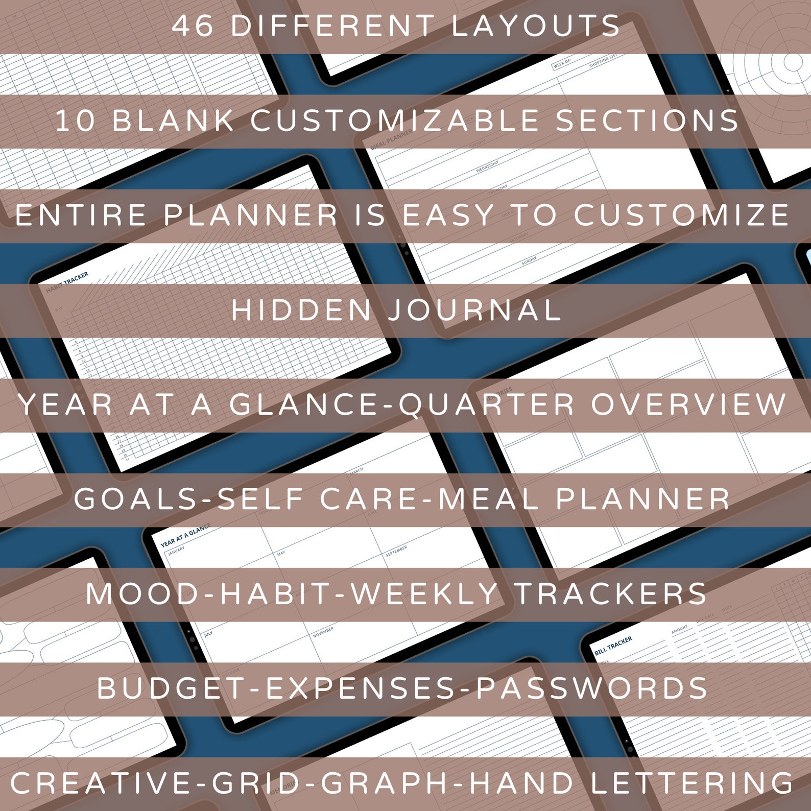 Easy to Use DIGITAL PLANNER BUNDLE for Goodnotes, Notability, Noteshelf ...