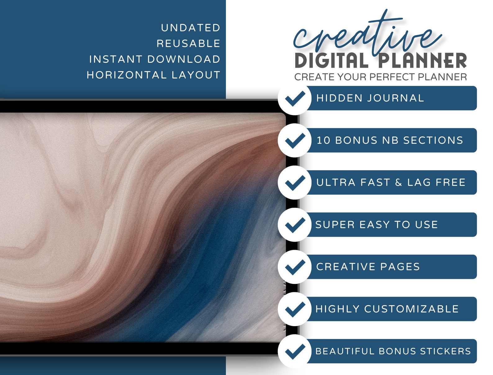 Easy to Use DIGITAL PLANNER BUNDLE for Goodnotes, Notability, Noteshelf ...