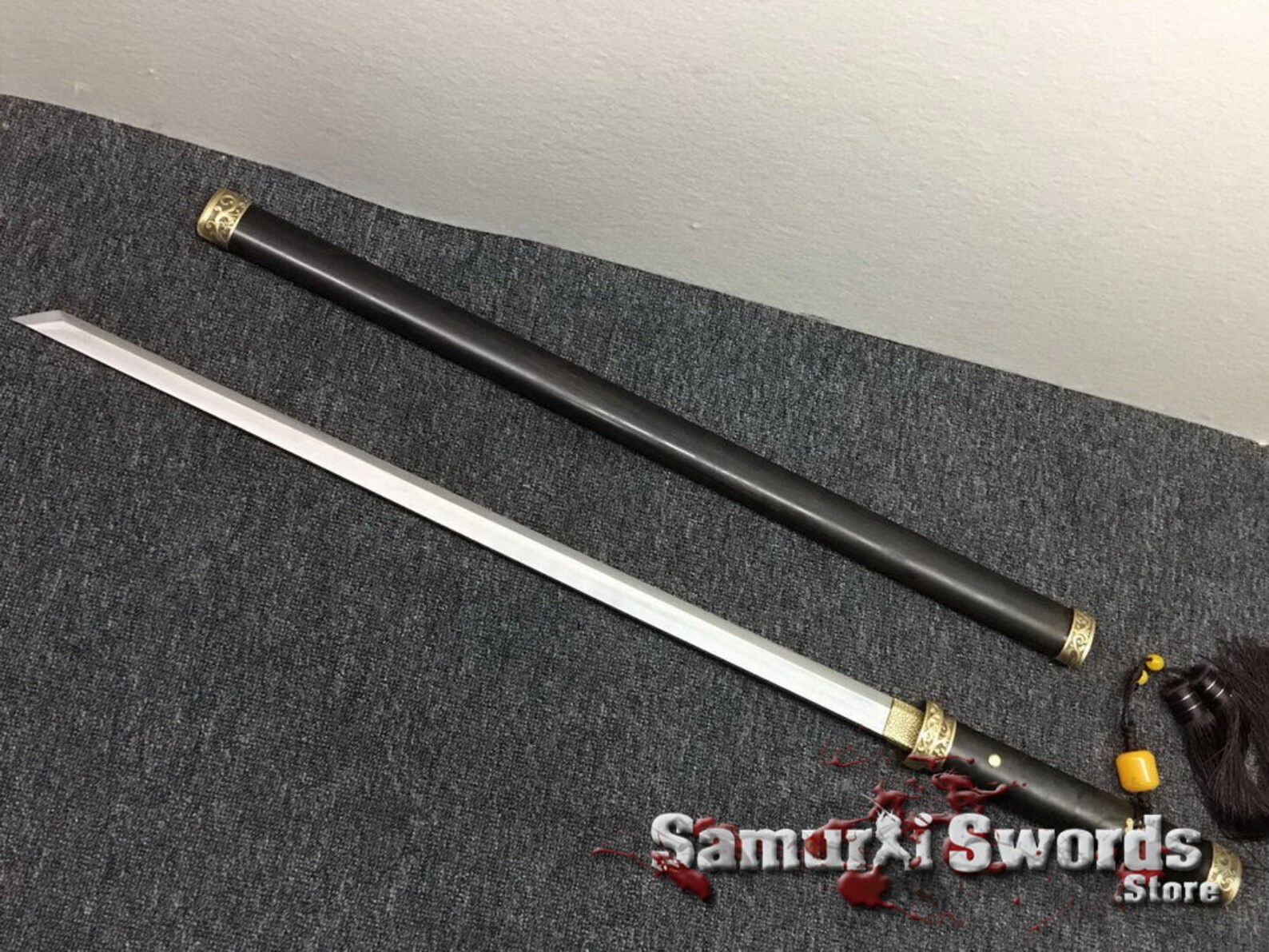 Chinese Jian Sword Blade, Custom Jian Sword With Ebony Wood Sheath ...