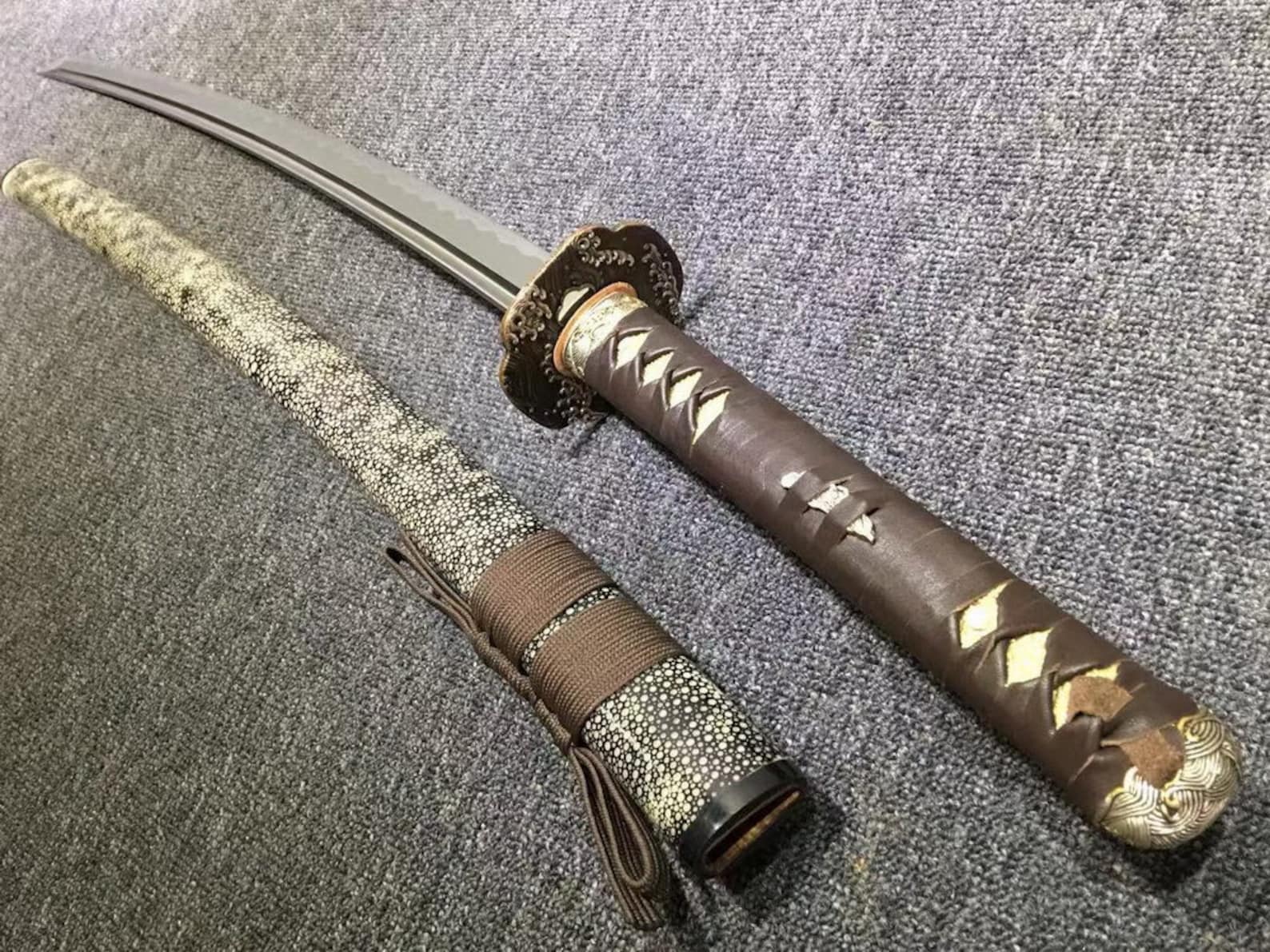 Japans Katana Zwaard Tamahagane Staal Katana Zwaard Zwarte - Etsy Nederland