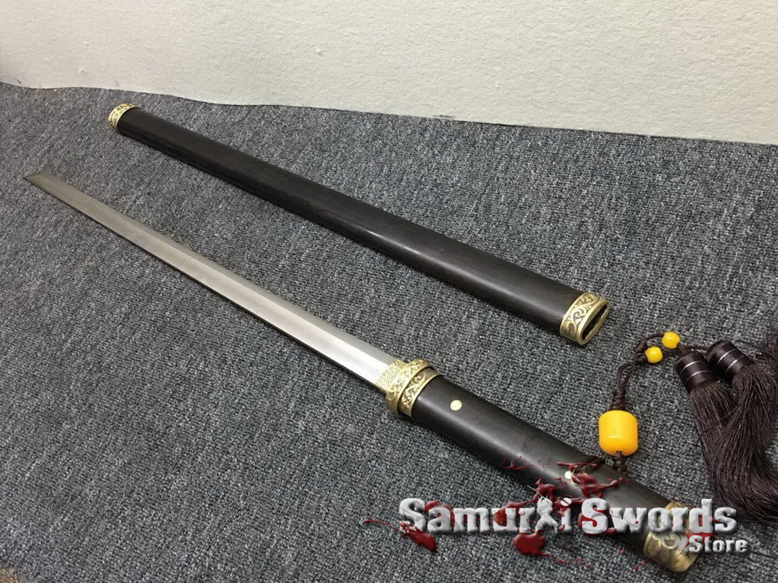 Chinese Jian Sword Blade, Custom Jian Sword With Ebony Wood Sheath ...