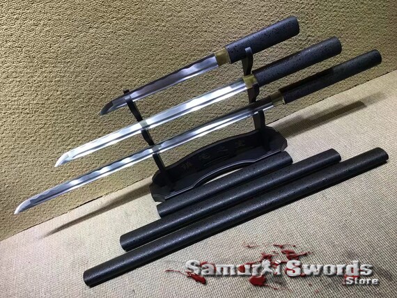 Custom Samurai Sword Set for Sale With Black Hardwood Saya - Etsy