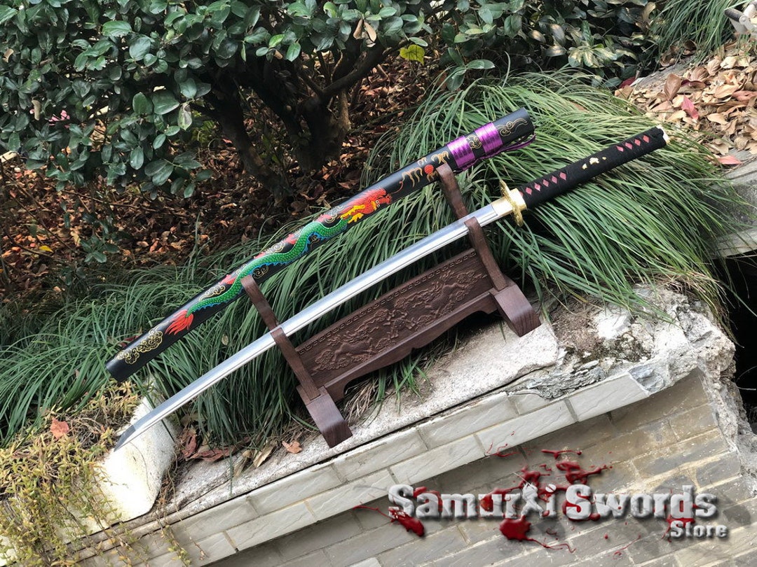 9260 Spring Steel Katana Blade With Bohi, Real Katana Sword With Brass ...