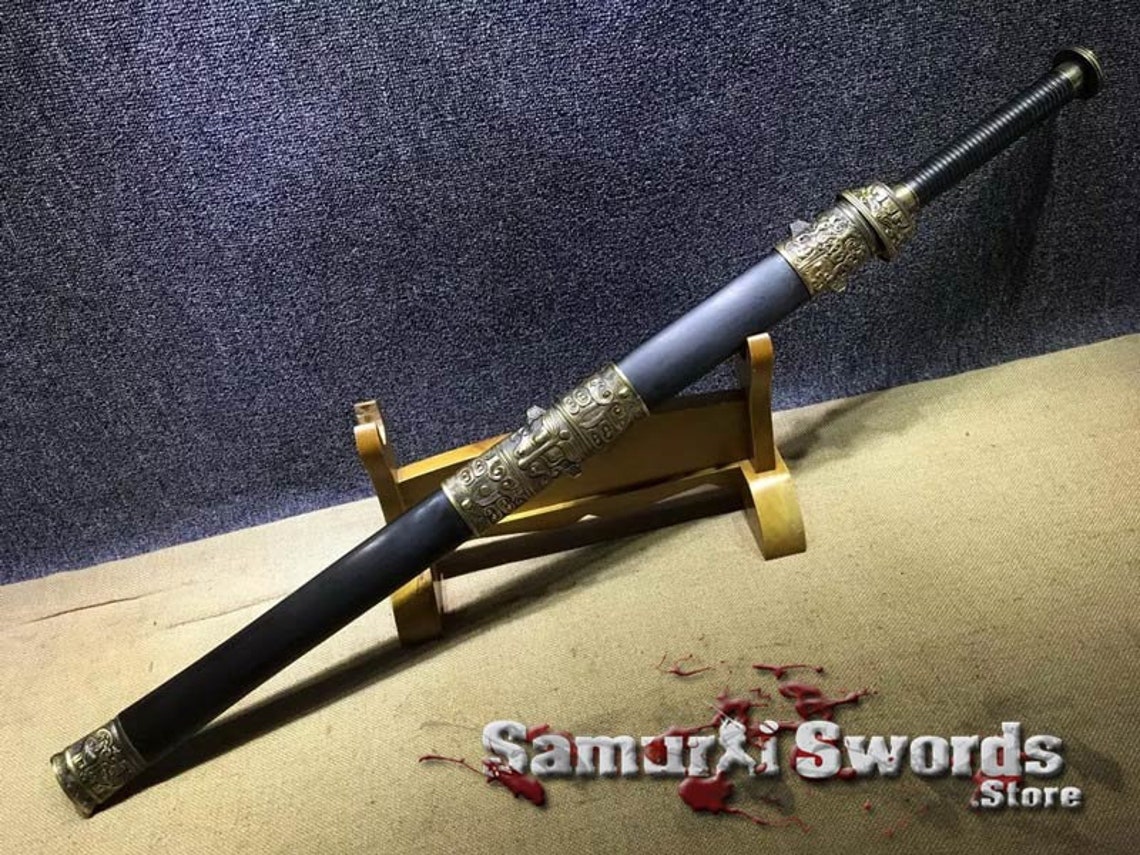 Custom Chinese Jian Sword With Ebony Wood Scabbard Carbon - Etsy