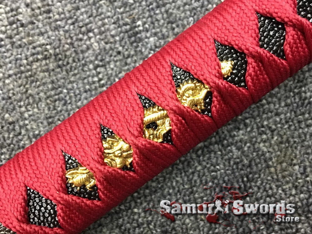 Hand Forged Samurai Katana Sword for Sale With Black Engraved | Etsy