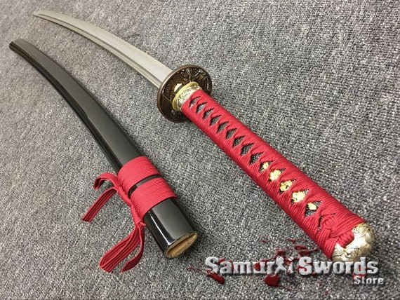 Black Katana Sword W Dragon Engraved Scabbard And Black Blade
