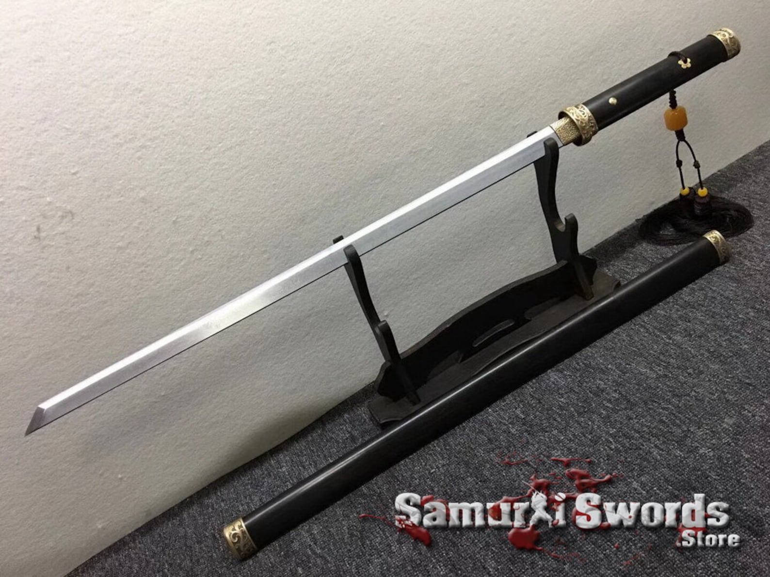 Chinese Jian Sword Blade, Custom Jian Sword With Ebony Wood Sheath ...