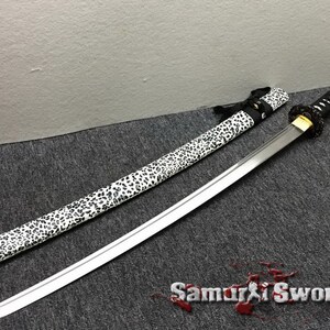 Custom Katana for Sale With Leopard Resin Saya, Full Tang Katana ...