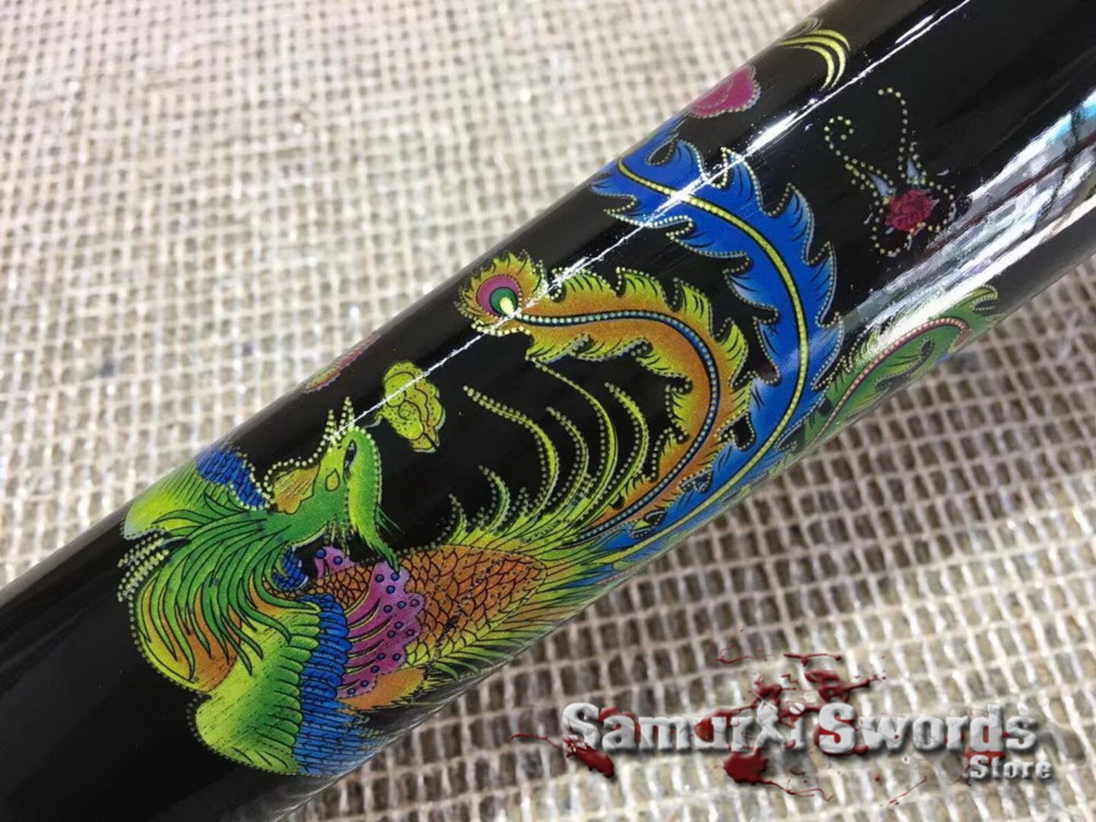 Katana Samurai Sword With Phoenix Inscription Saya Real - Etsy
