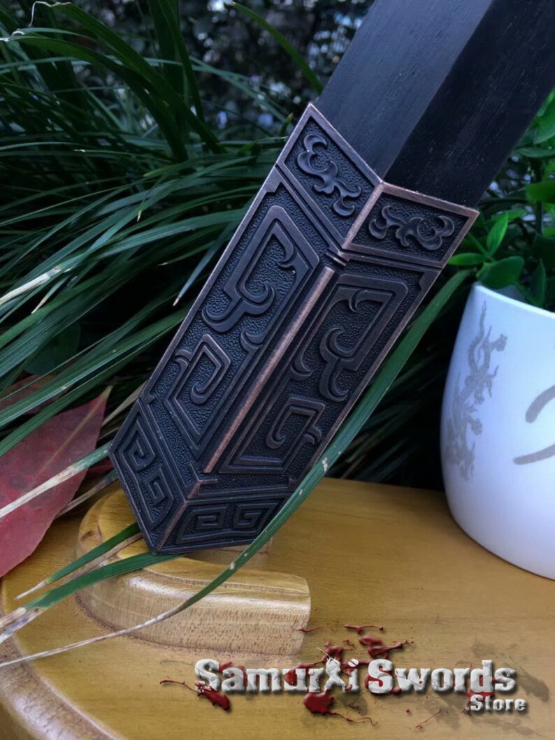 Hand Forged Chinese Sword With Black Wood Scabbard Custom - Etsy