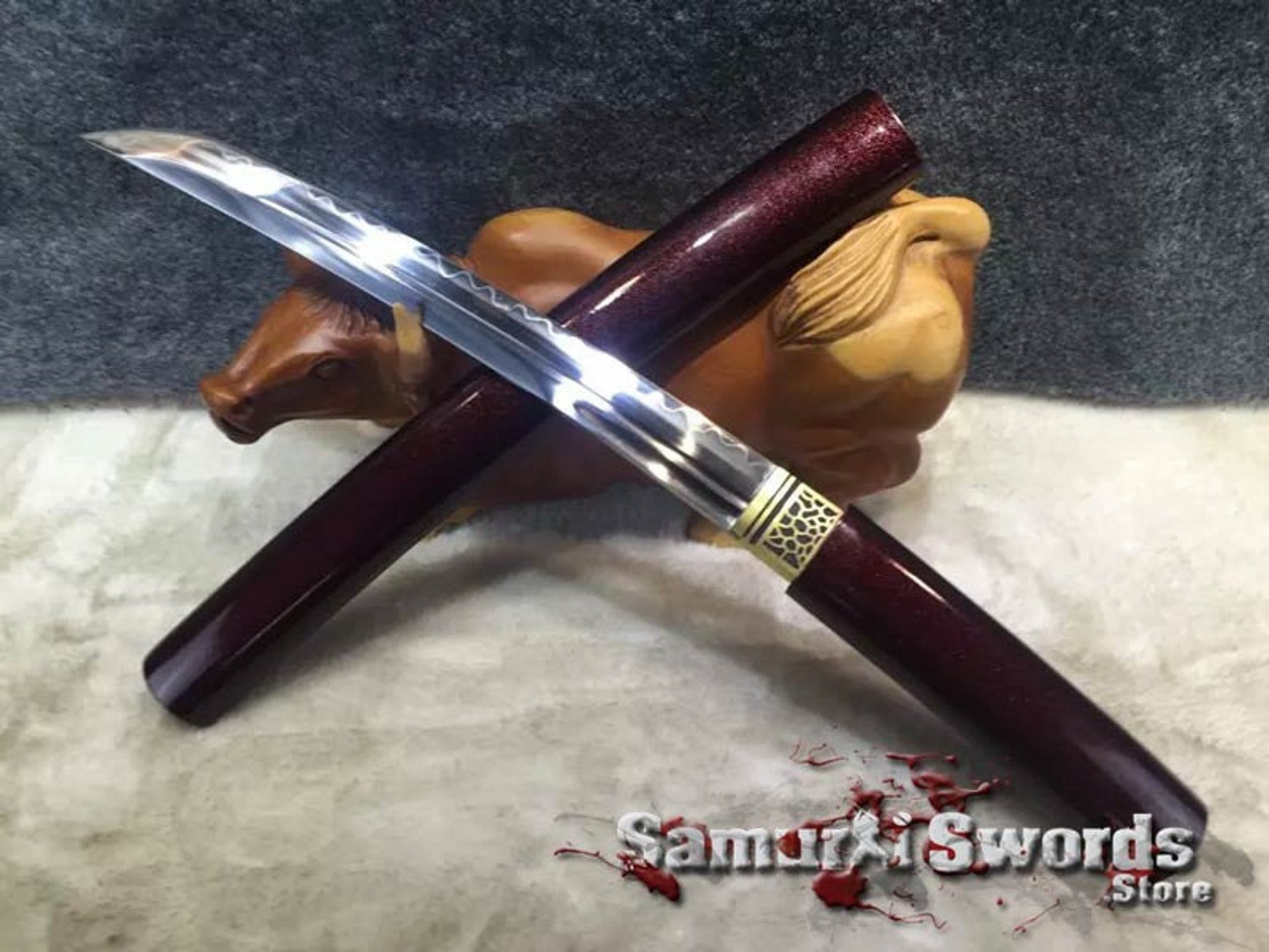 Samurai Tanto Knife with Bohi Tanto Sword with Metallic | Etsy