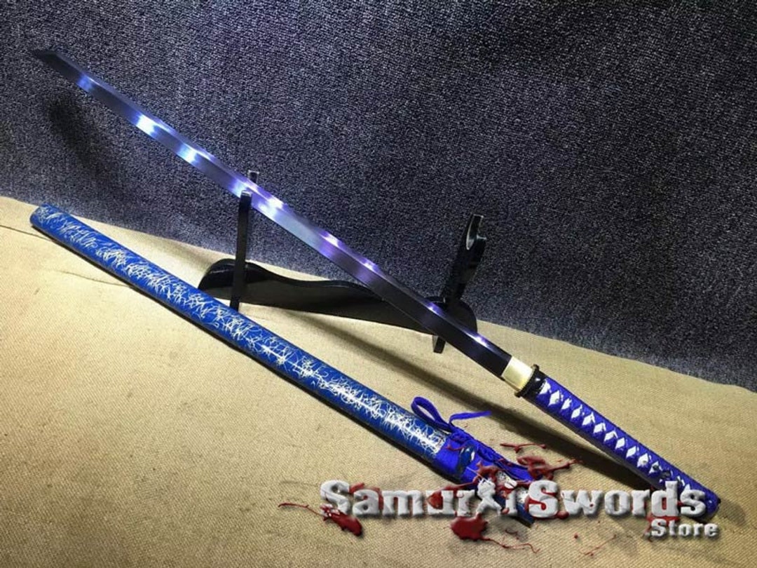 Handmade Ninja Sword for Sale, Japanese Samurai Ninjato With Blue and ...
