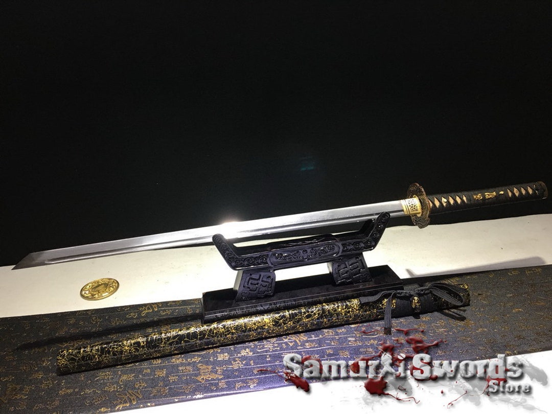 1095 Folded Steel Ninjato Sword, Custom Ninja Sword for Sale With Black ...
