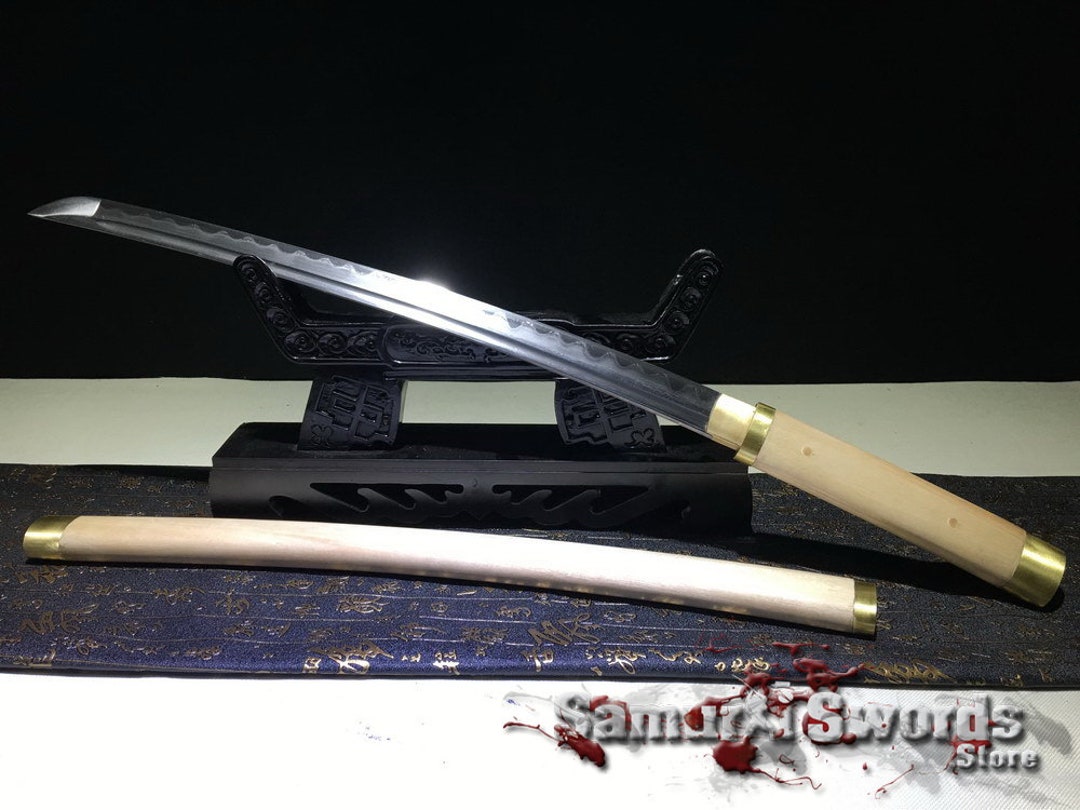 Handforged Wakizashi Sword With Maple Wood Saya, Japanese Samurai ...