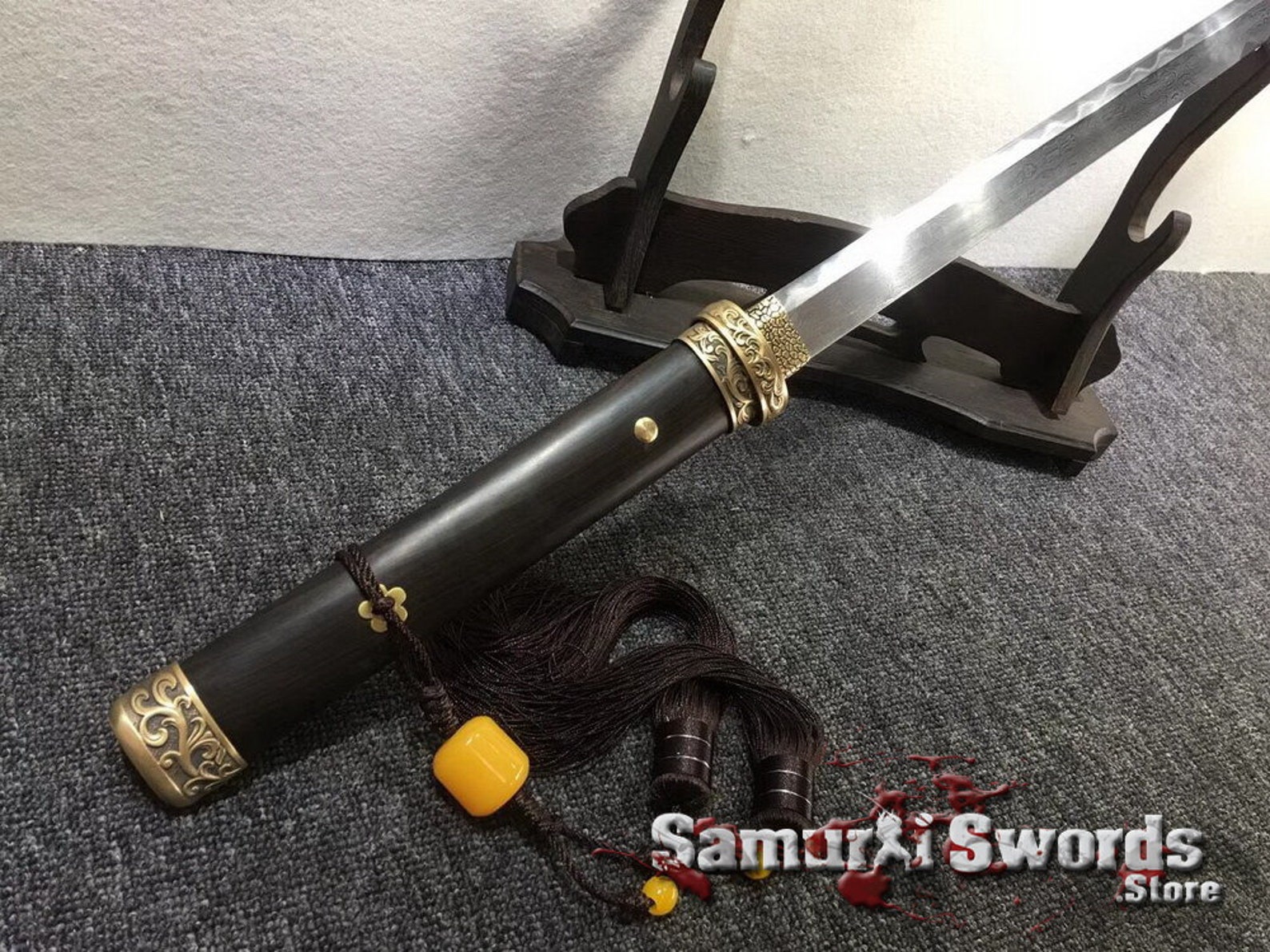 Chinese Jian Sword Blade, Custom Jian Sword With Ebony Wood Sheath ...
