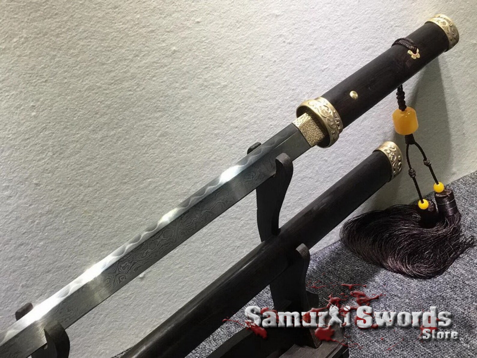 Chinese Jian Sword Blade, Custom Jian Sword With Ebony Wood Sheath ...