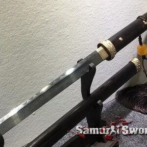 Chinese Jian Sword Blade, Custom Jian Sword With Ebony Wood Sheath ...