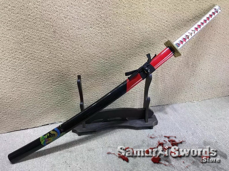 Katana Samurai Sword with Phoenix Inscription Saya Real | Etsy