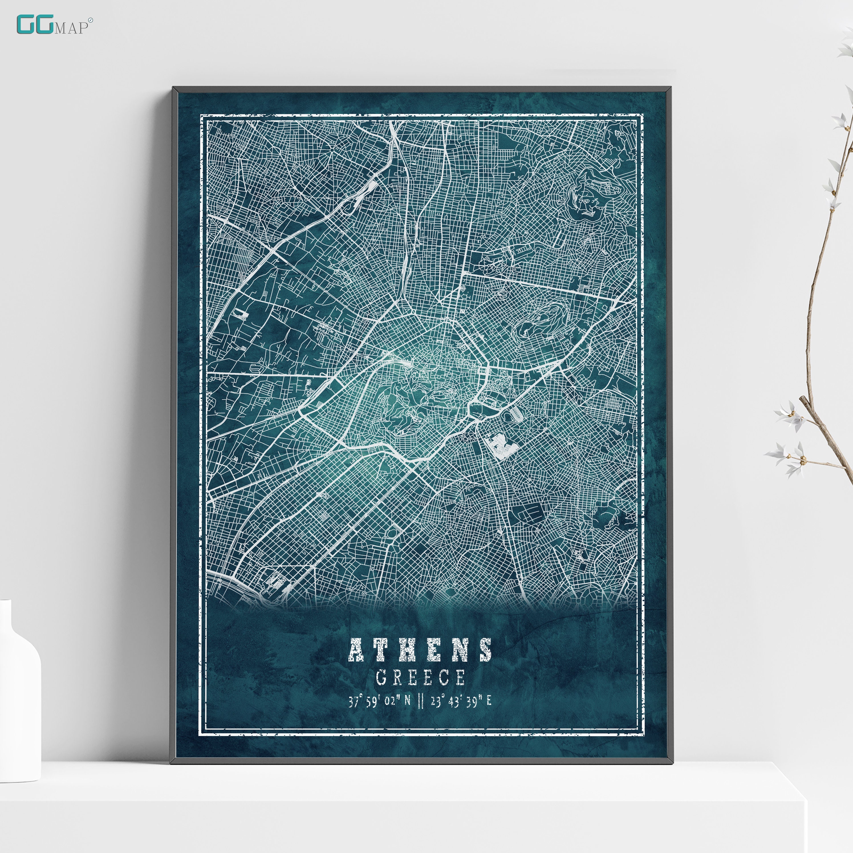 City Map of ATHENS Home Decor Wall Decor Office Map Travel Map Print ...