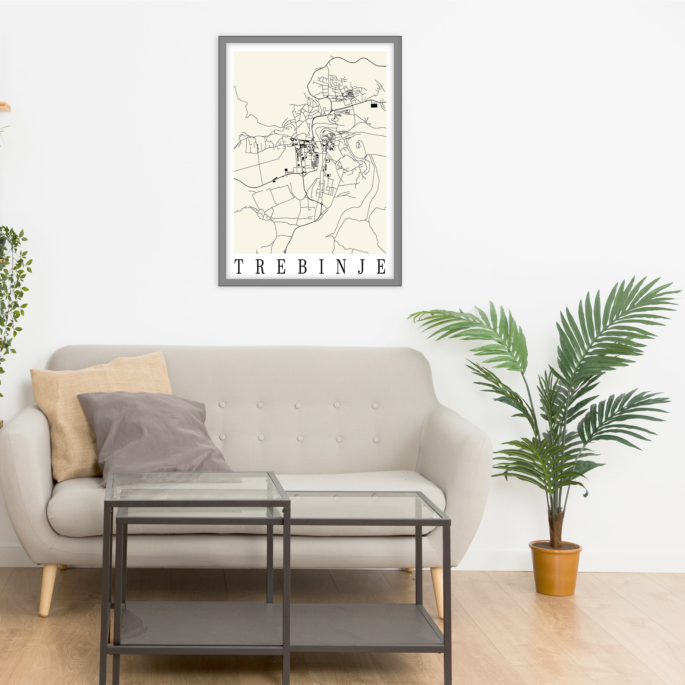 City Map of TREBINJE Home Decor Wall Decor Office Map Travel Map Print ...