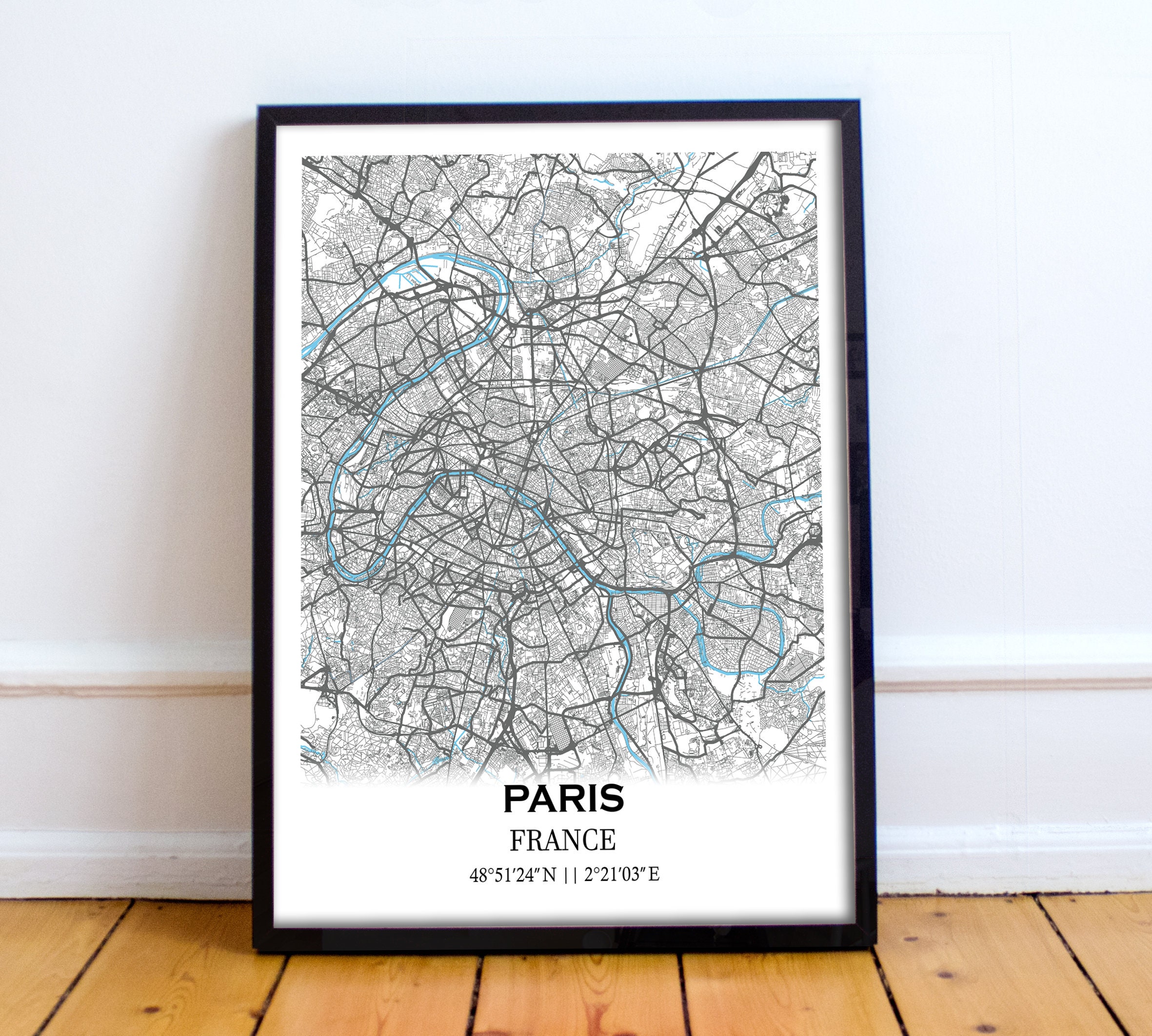 Map of PARIS France Paris Home Decor Paris Wall Decor - Etsy