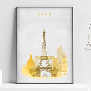 PARIS Skyline Art - Gold Paris - Paris Skyline - Paris GIFT - Paris ...