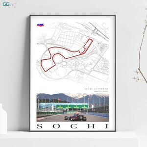 City Map of SOCHI Sochi Autodrom Home Decor Sochi Wall Decor Sochi ...
