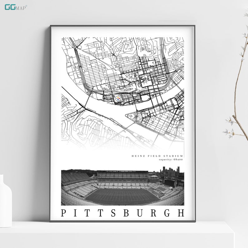 City Map of PITTSBURGH Heinz Field Stadium Home Decor - Etsy