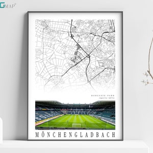 City Map of MOSTAR HŠK Zrinjski Stadium Home Decor Mostar Mostar Wall ...
