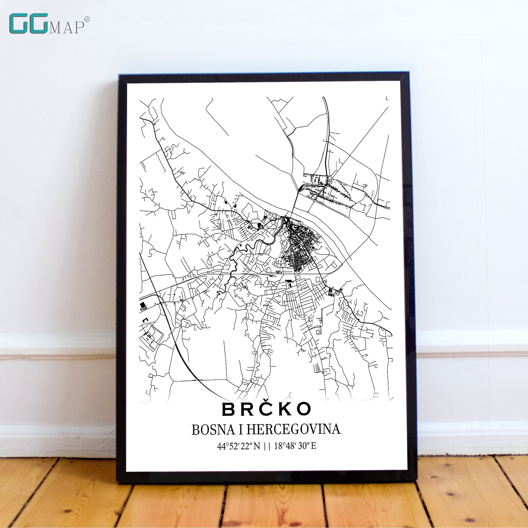 City Map of BRČKO Home Decor Wall Decor Office Map - Etsy