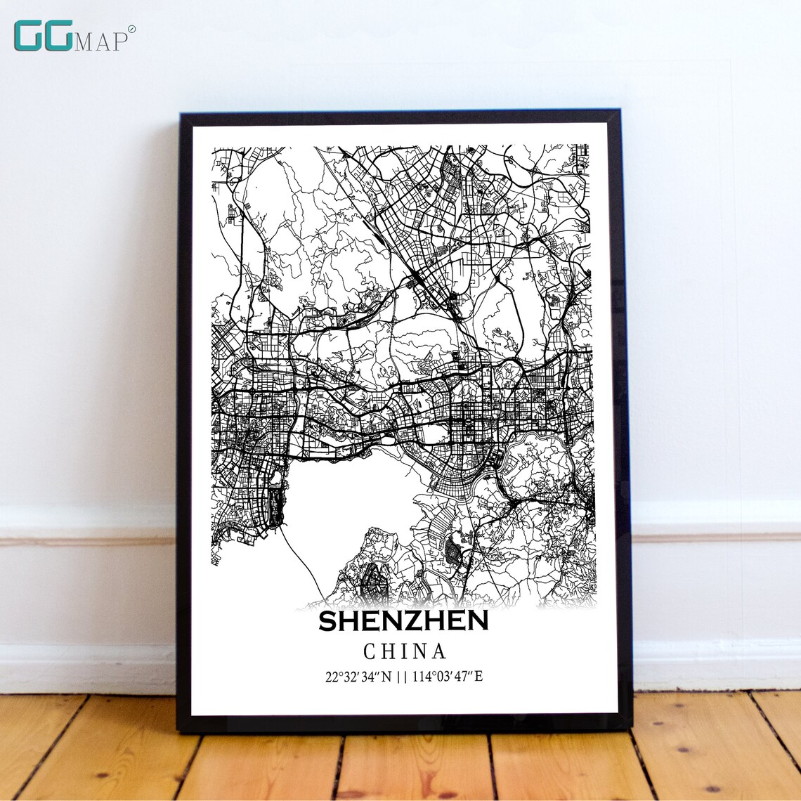 City Map of SHENZHEN Shenzhen Classic Map Home Decor - Etsy
