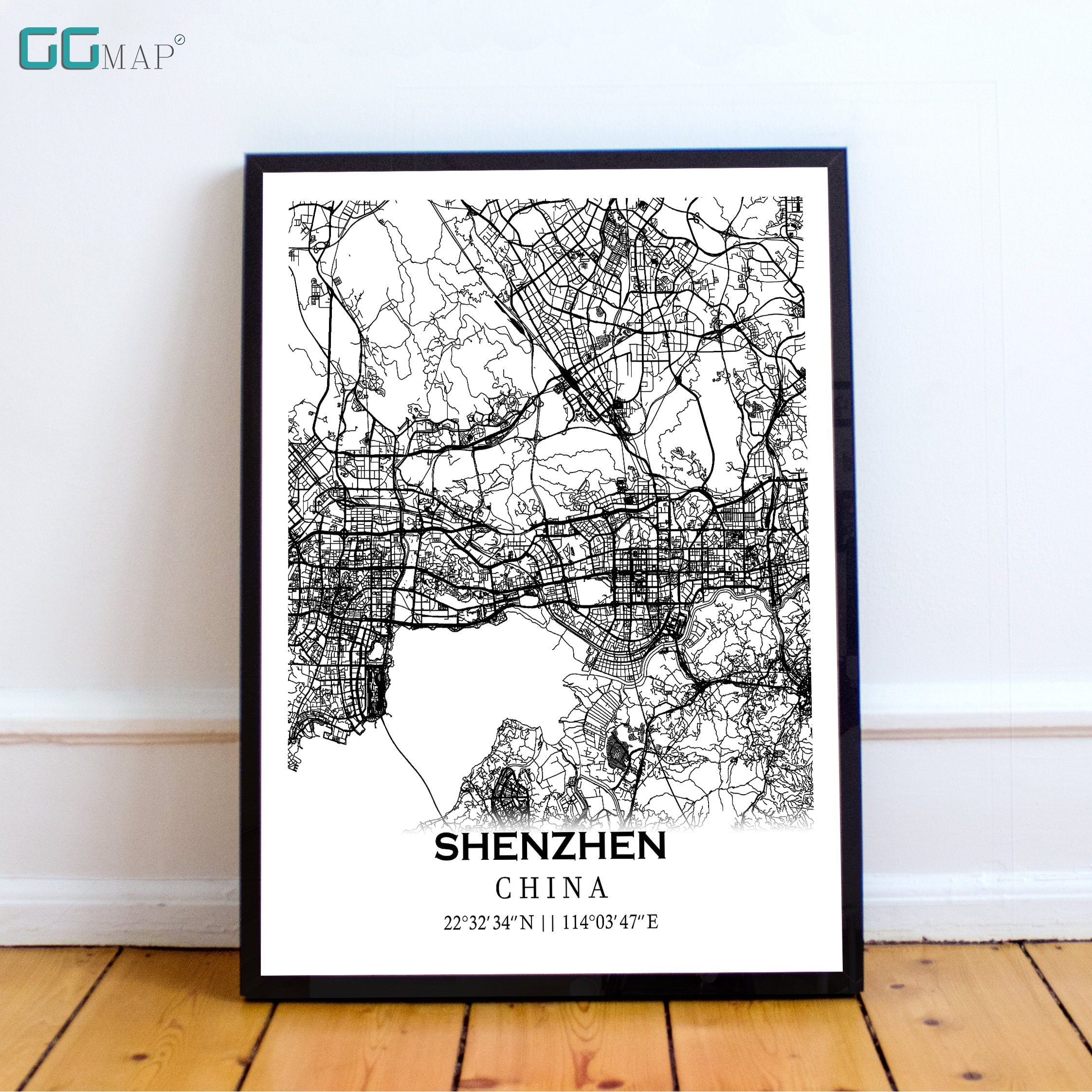 City Map of SHENZHEN Shenzhen Classic Map Home Decor - Etsy