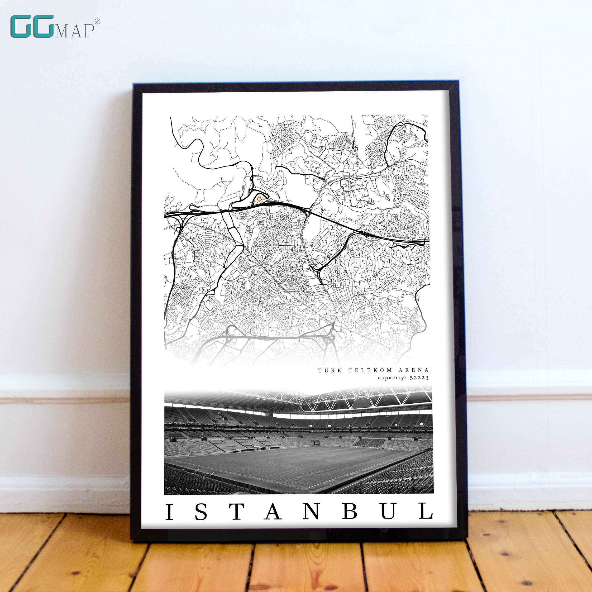 City Map of ISTANBUL Trk Telekom Arena Wall Decor Trk - Etsy