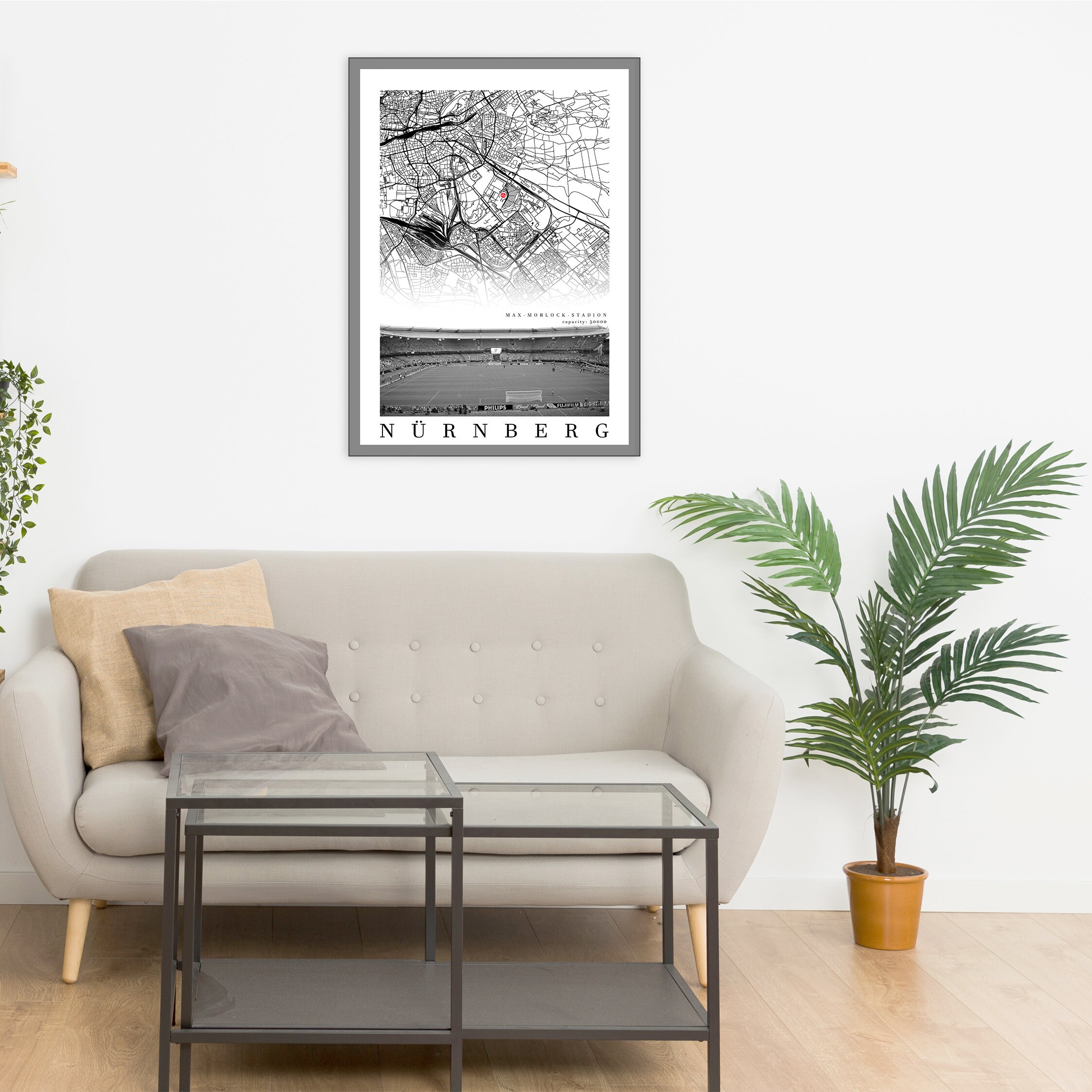 City Map of NÜRNBERG Max-morlock-stadion Home Decor - Etsy