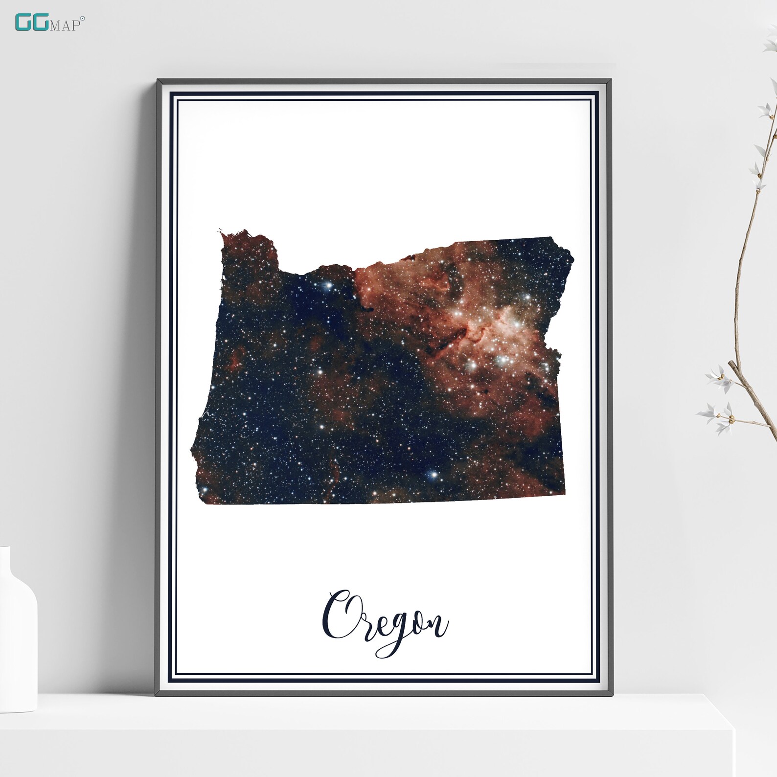 OREGON Map Oregon Heart Nebula Map Home Decor Wall Decor Office Map Oregon Gift Geogis Studio - Etsy