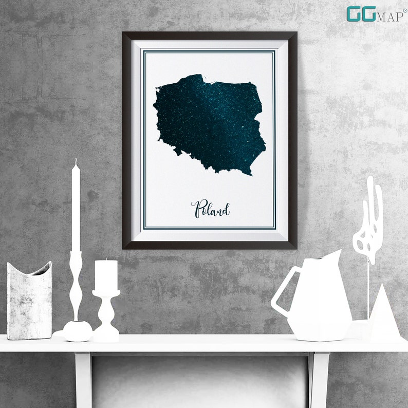 POLAND Map Poland Stars Map Travel Poster Home Decor Wall Decor Office ...