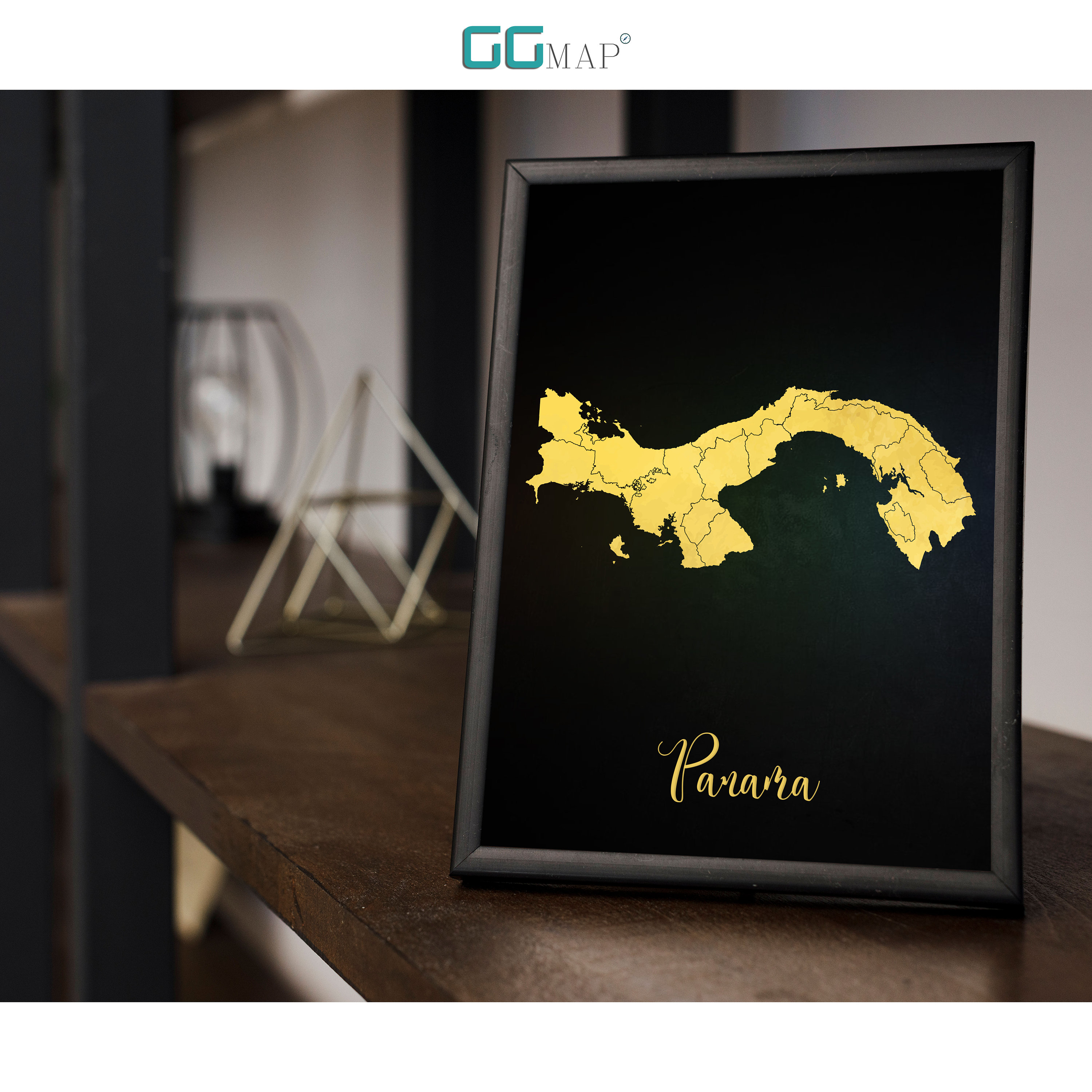 PANAMA Map Panama Gold Map Travel Poster Home Decor - Etsy