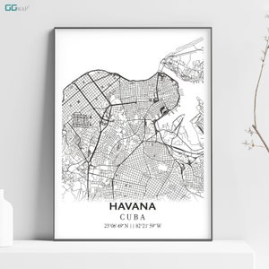 City Map of HAVANA - Home Decor - Wall Decor - Office Map - Travel Map ...