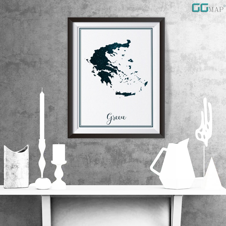 GREECE Map Greece Stars Map Travel Poster Home Decor Wall Decor Office ...