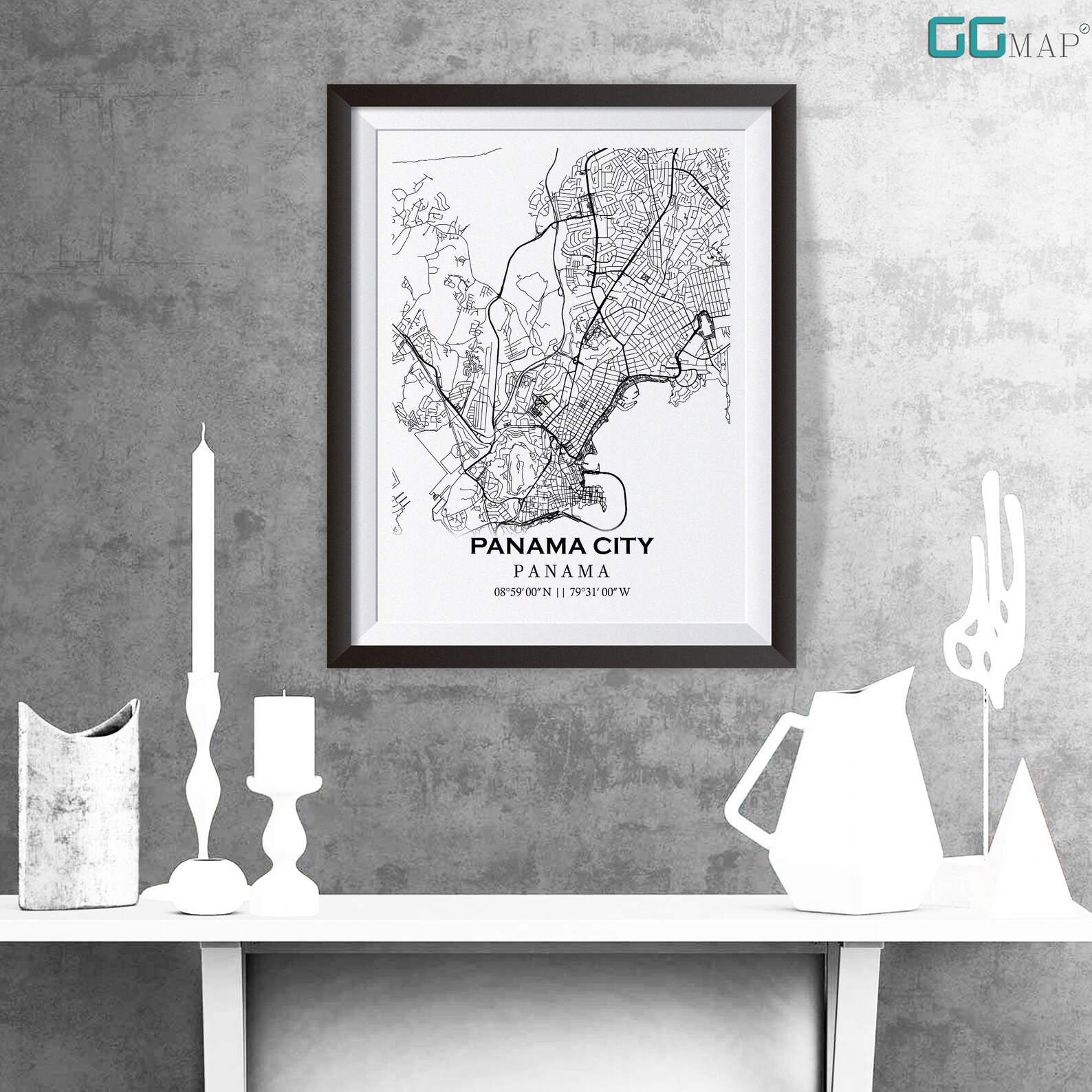 City Map of PANAMA CITY Home Decor Wall Decor Office Map Travel Map ...