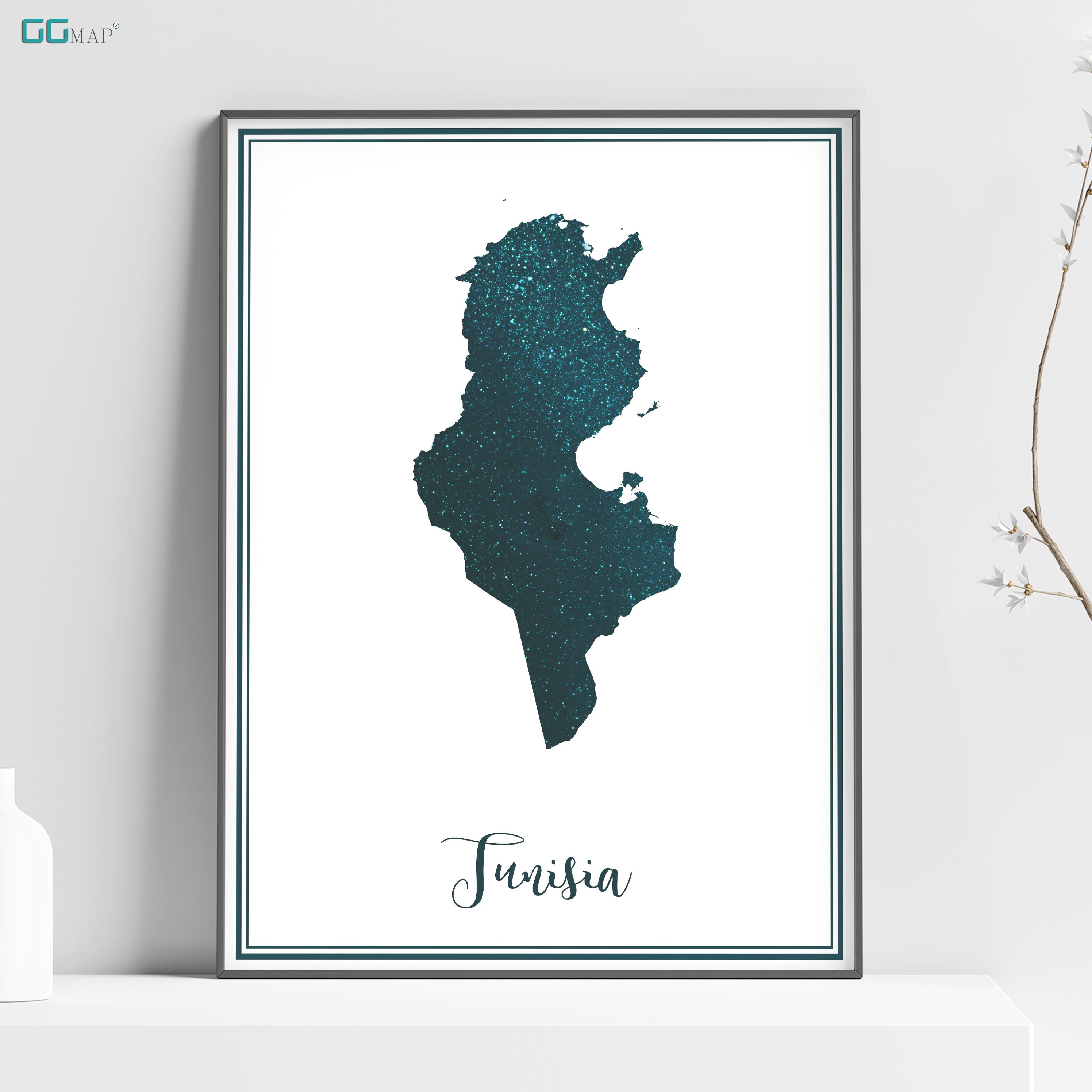 TUNISIA Map Tunisia Stars Map Travel Poster Home Decor Wall Decor ...
